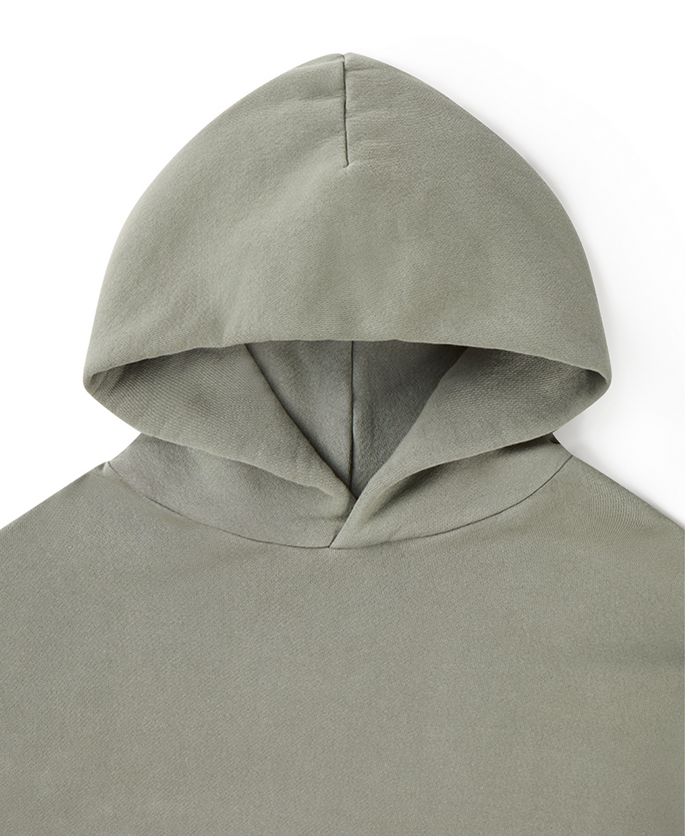 450 GSM 'Vintage Olive' Hoodie – Velour Garments Wholesale (Bulk)